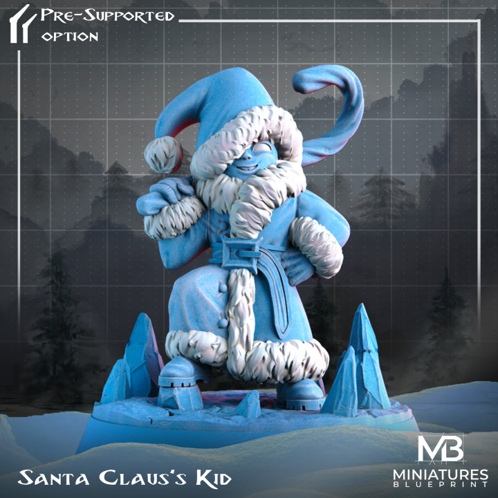 3D Printable Santa Claus Kid (Free) by Miniatures Blueprint