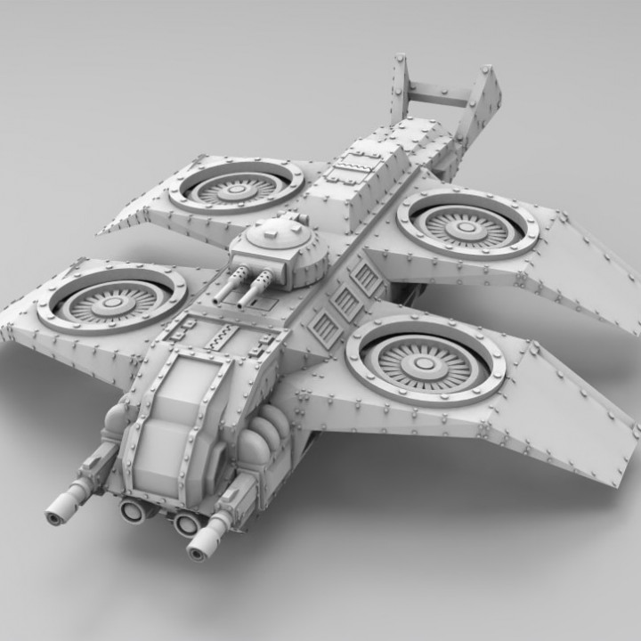 3D Printable VTOL-1B "Dragonfly" Aircraft 28/32mm Scale by Rogue Sculpts