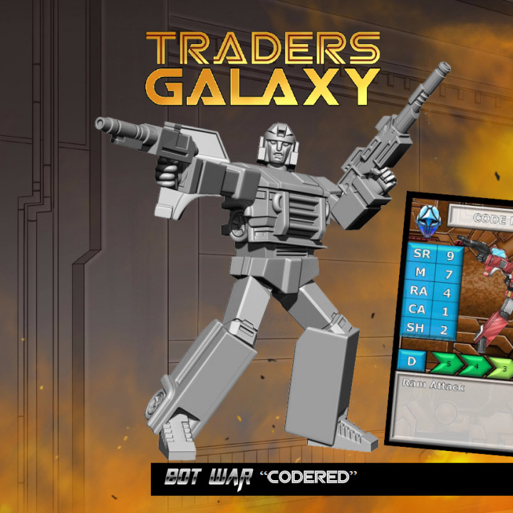 3D Printable Valiant - Codered Bot War Miniature Game by Traders Galaxy Miniatures and Games