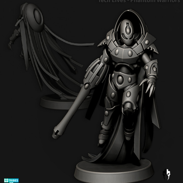 3D Printable Tech Elves - Phantom Warriors by Edge Miniatures