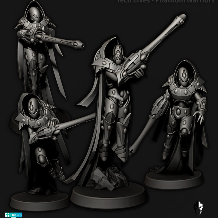 3D Printable Tech Elves - Phantom Warriors by Edge Miniatures