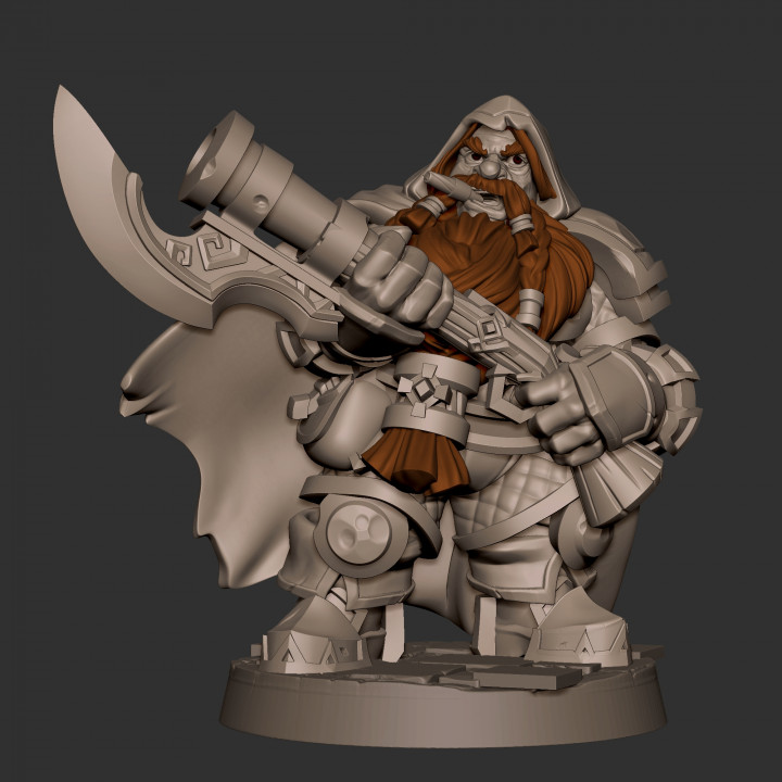 3D Printable Dwarf Rifleman (2 Versions) by Bite the Bullet