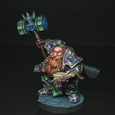 3D Printable Dwarf High Priest by Bite the Bullet