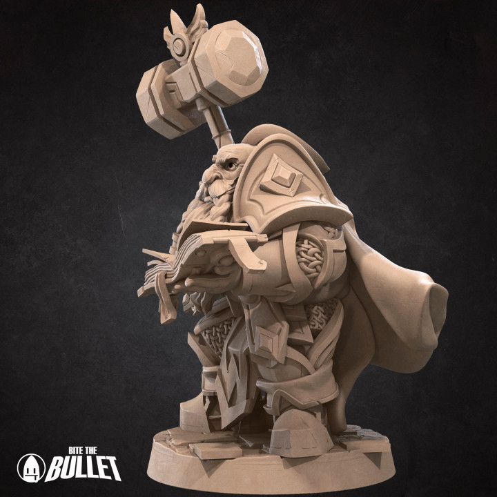 3D Printable Dwarf High Priest by Bite the Bullet