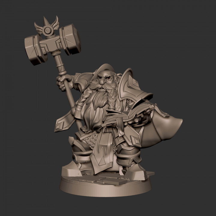3D Printable Dwarf High Priest by Bite the Bullet