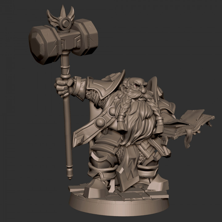 3D Printable Dwarf High Priest by Bite the Bullet