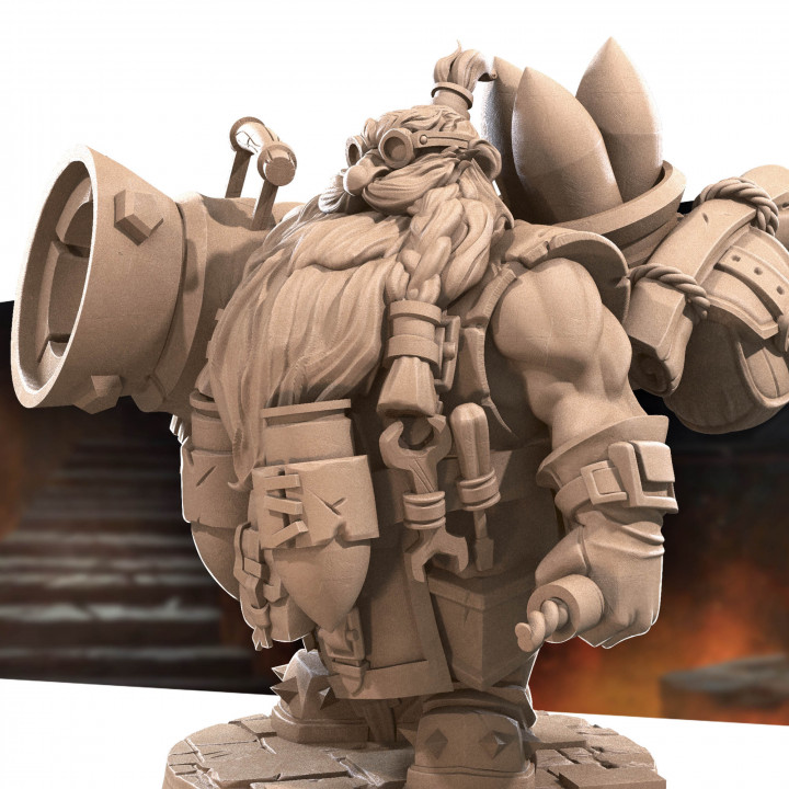 3D Printable Dwarf Mortar Team (2 Models) by Bite the Bullet