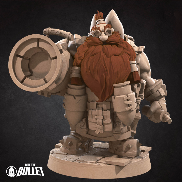 3D Printable Dwarf Mortar Team (2 Models) by Bite the Bullet