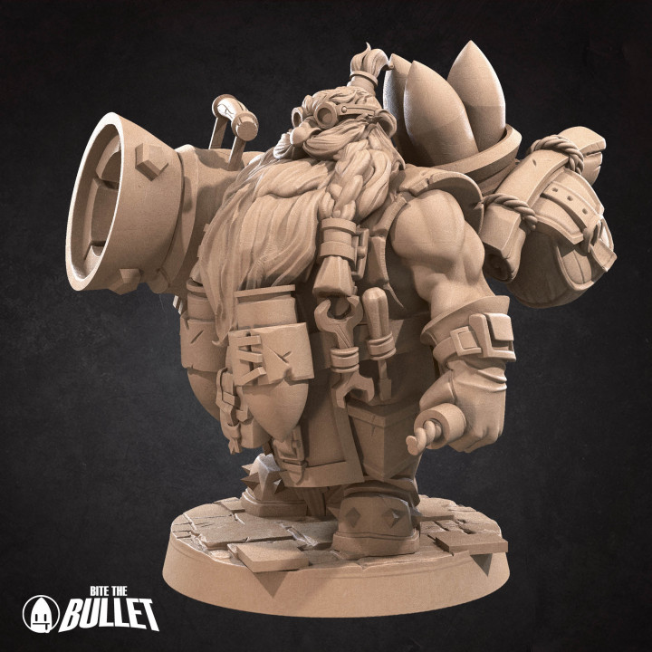 3D Printable Dwarf Mortar Team (2 Models) by Bite the Bullet