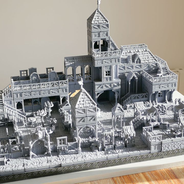 3D Printable THE MEDIEVAL TOWN Part.1 (Dungeon Blocks) by Dungeon Blocks