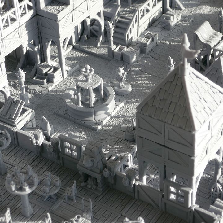 3D Printable THE MEDIEVAL TOWN Part.1 (Dungeon Blocks) by Dungeon Blocks