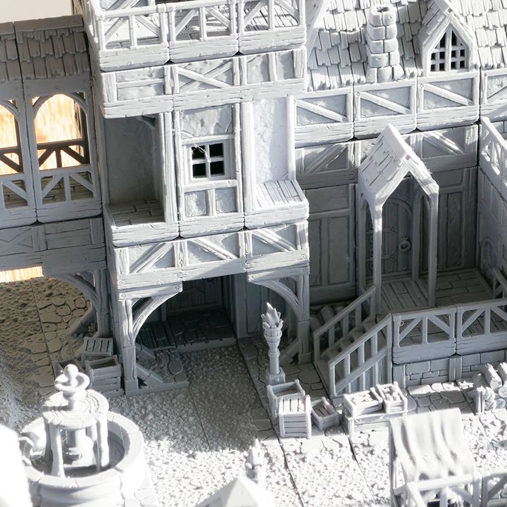 3D Printable THE MEDIEVAL TOWN Part.1 (Dungeon Blocks) by Dungeon Blocks