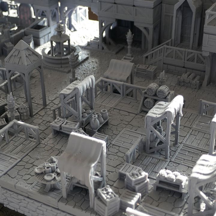3D Printable THE MEDIEVAL TOWN Part.1 (Dungeon Blocks) by Dungeon Blocks