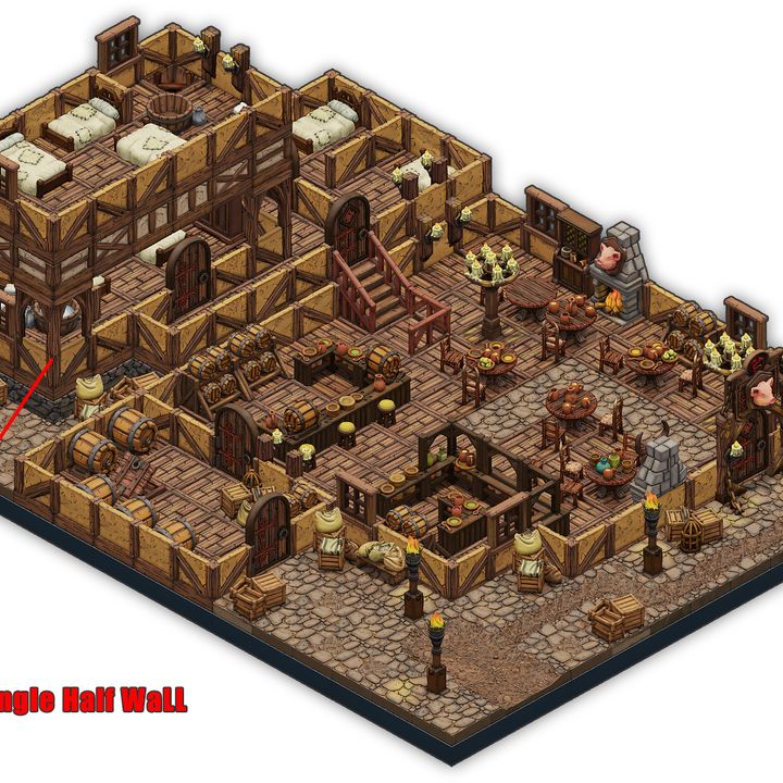 3D Printable THE MEDIEVAL TOWN Part.1 (Dungeon Blocks) by Dungeon Blocks