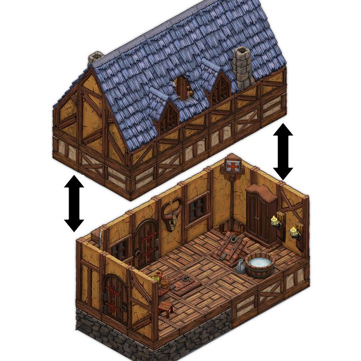 3D Printable THE MEDIEVAL TOWN Part.1 (Dungeon Blocks) by Dungeon Blocks