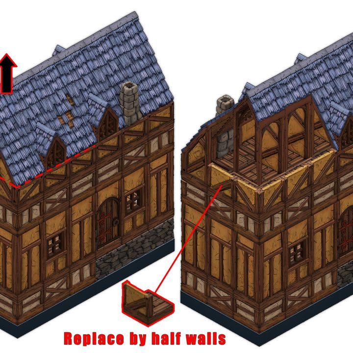 3D Printable THE MEDIEVAL TOWN Part.1 (Dungeon Blocks) by Dungeon Blocks