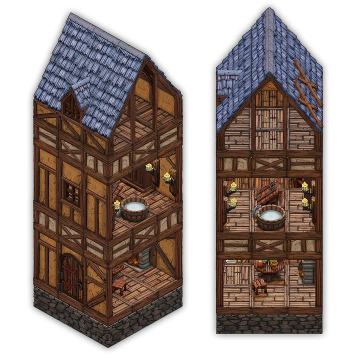 3D Printable THE MEDIEVAL TOWN Part.1 (Dungeon Blocks) by Dungeon Blocks