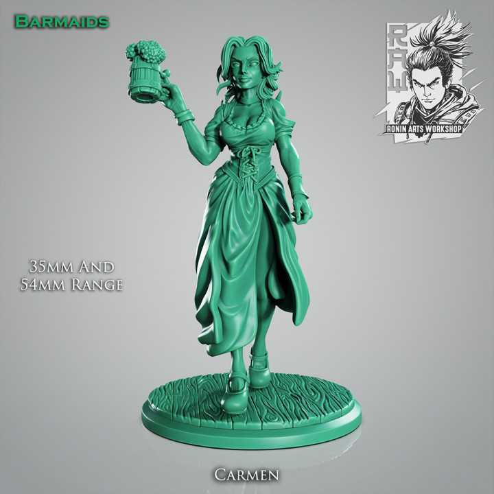 3D Printable Barmaid Carmen by Ronin Arts Workshop