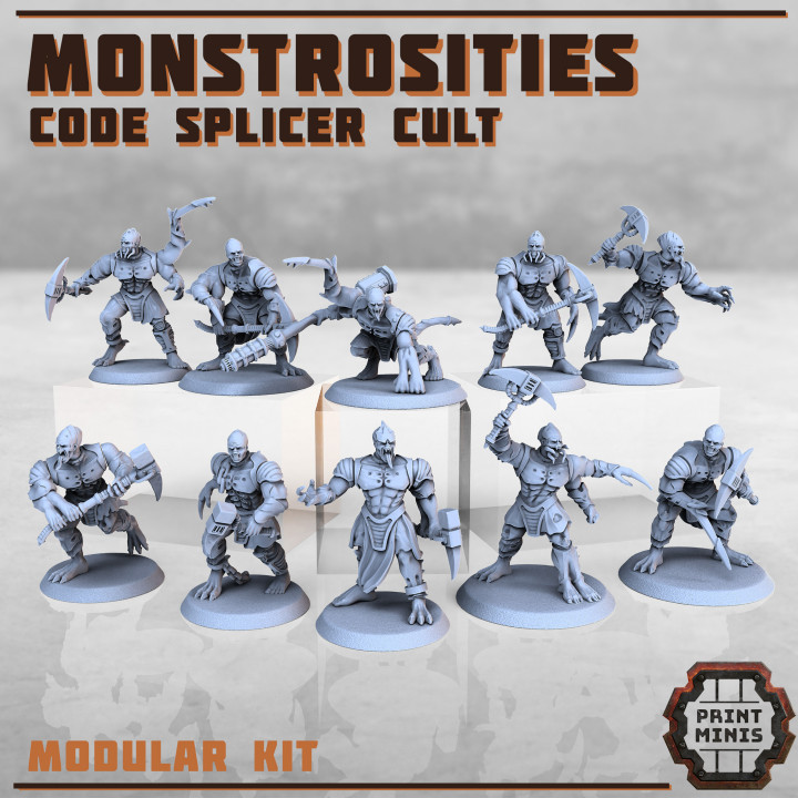 3D Printable Monstrosities - Code Splicer Cult by Print Minis
