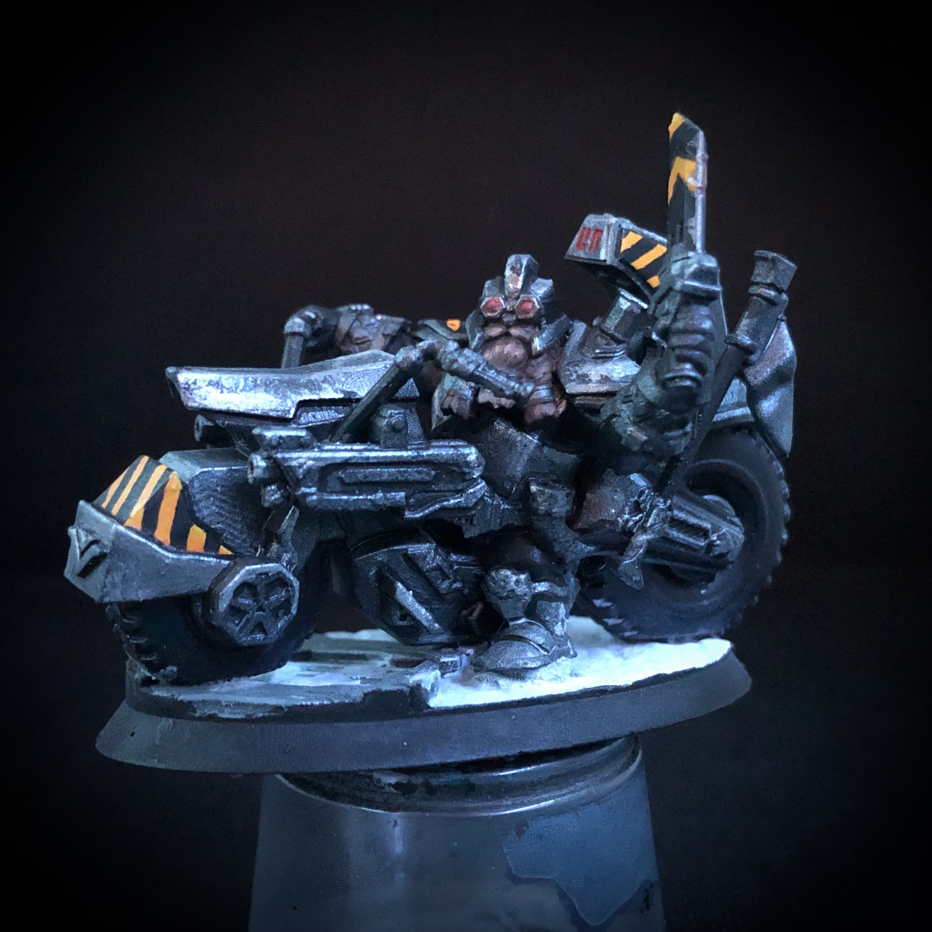 3D Printable Dwarf Champion on Combat Bike - Dwarf Guilds by One Page Rules