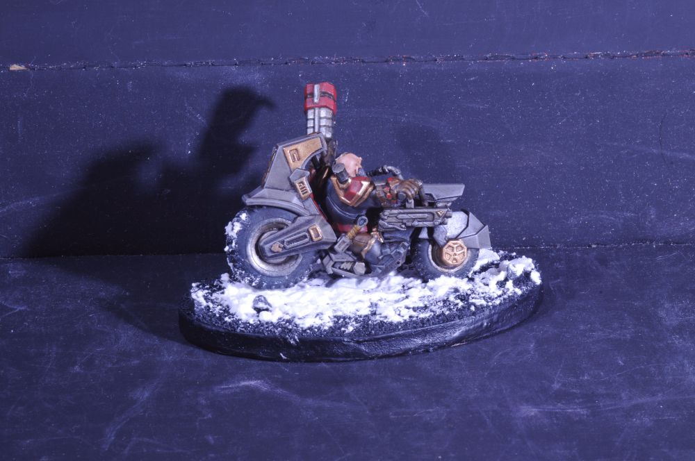 3D Printable Dwarf Champion on Combat Bike - Dwarf Guilds by One Page Rules