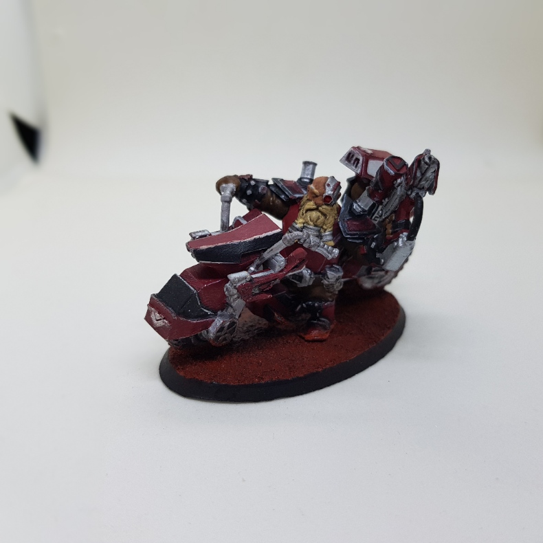 3D Printable Dwarf Champion on Combat Bike - Dwarf Guilds by One Page Rules