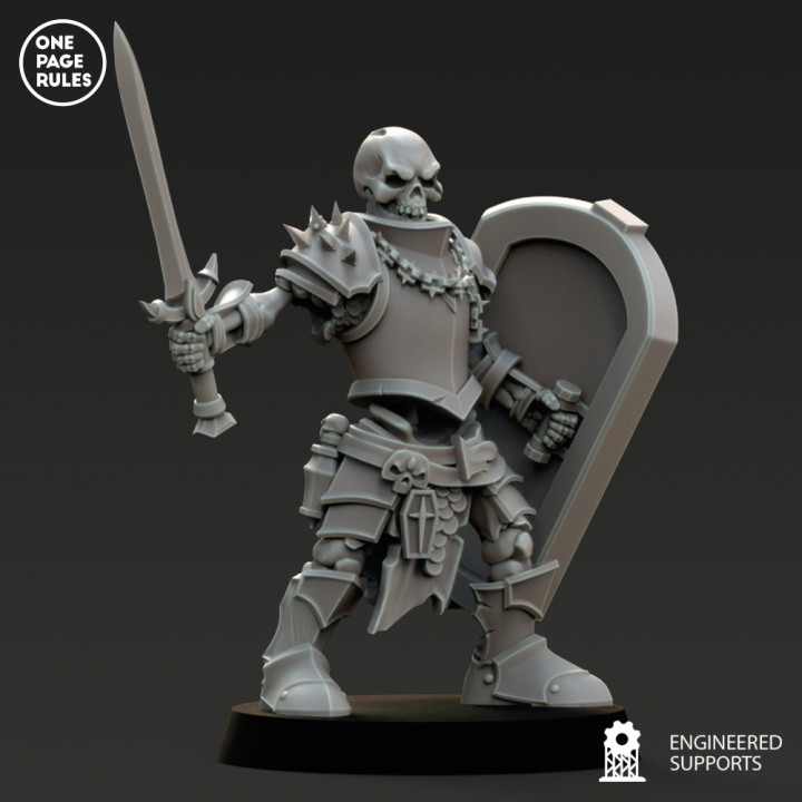 3D Printable Skeleton Guard - Vampiric Undead by One Page Rules