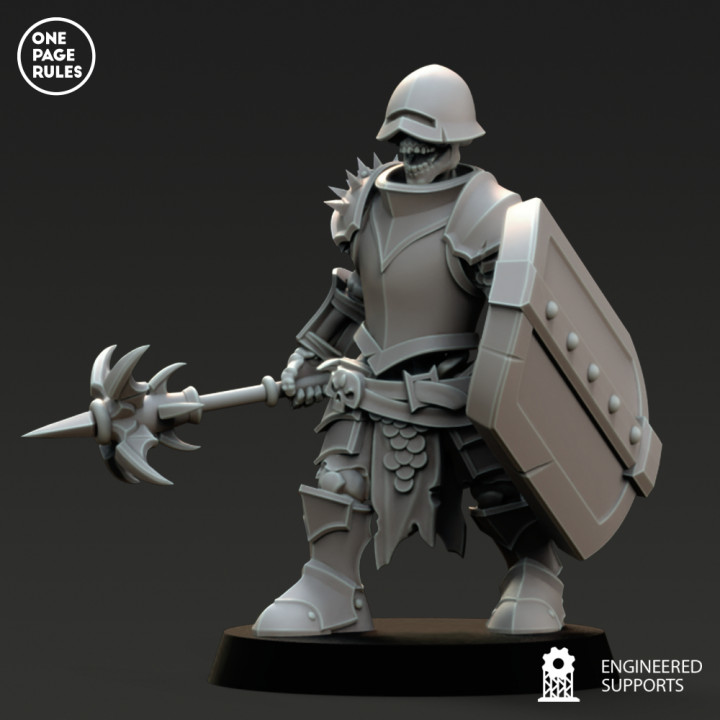 3D Printable Skeleton Guard - Vampiric Undead by One Page Rules