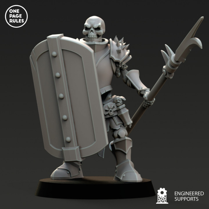 3D Printable Skeleton Guard - Vampiric Undead by One Page Rules