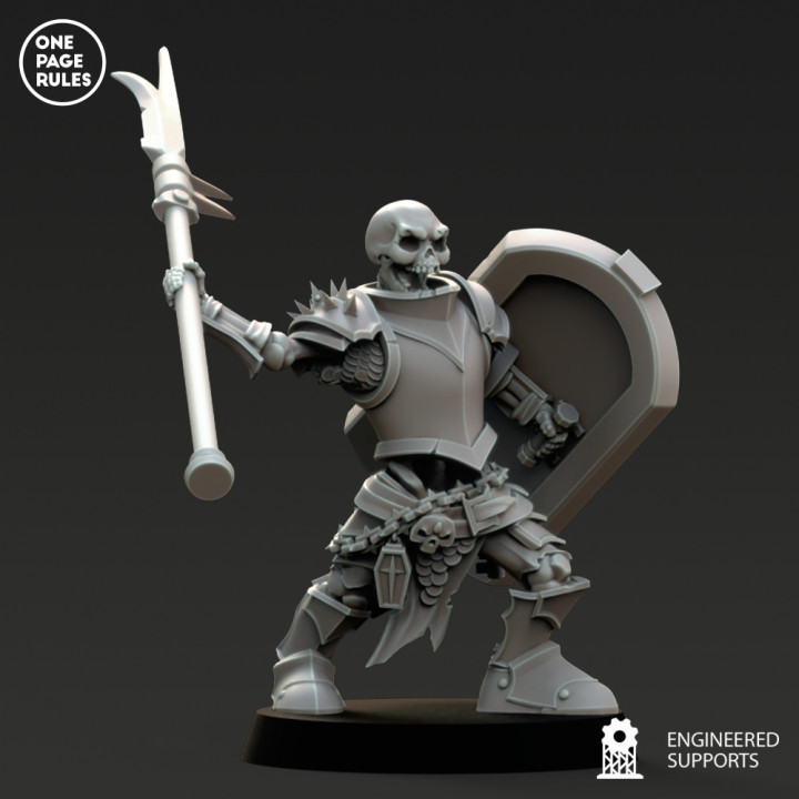 3D Printable Skeleton Guard - Vampiric Undead by One Page Rules