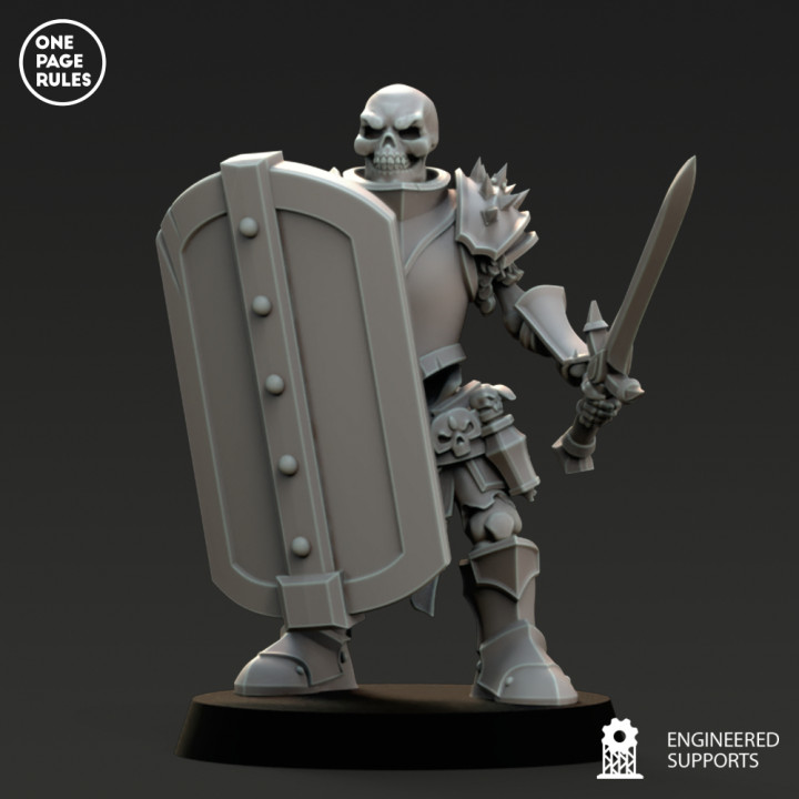 3D Printable Skeleton Guard - Vampiric Undead by One Page Rules