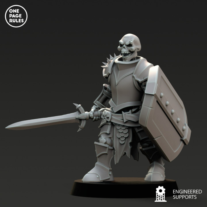 3D Printable Skeleton Guard - Vampiric Undead by One Page Rules