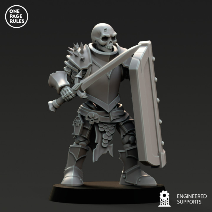 3D Printable Skeleton Guard - Vampiric Undead by One Page Rules