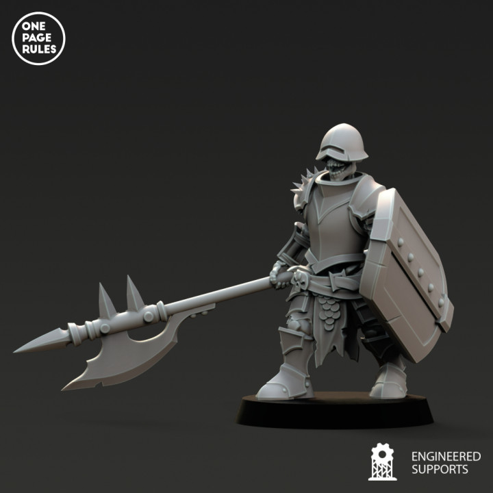 3D Printable Skeleton Guard - Vampiric Undead by One Page Rules
