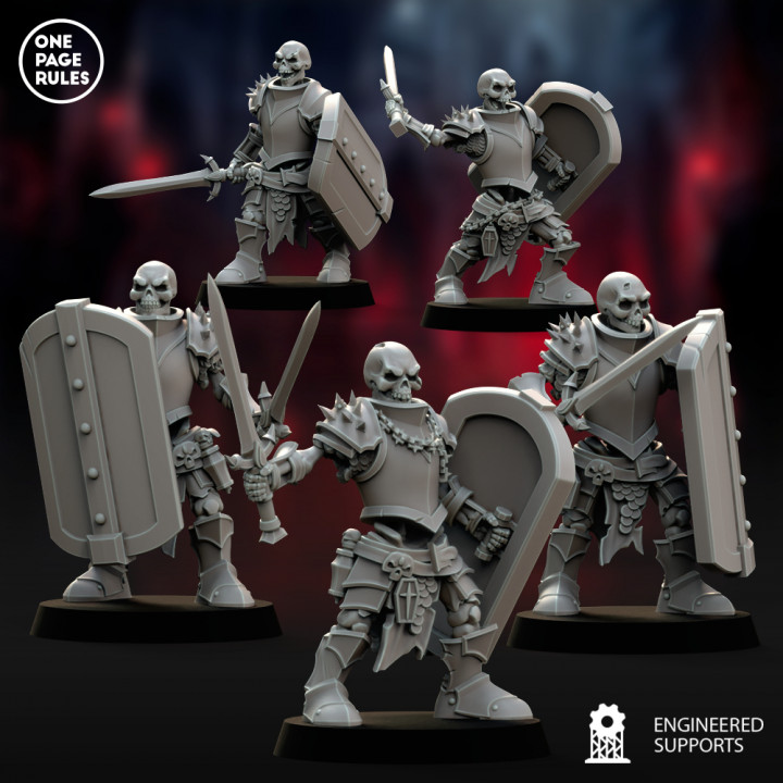3D Printable Skeleton Guard - Vampiric Undead by One Page Rules
