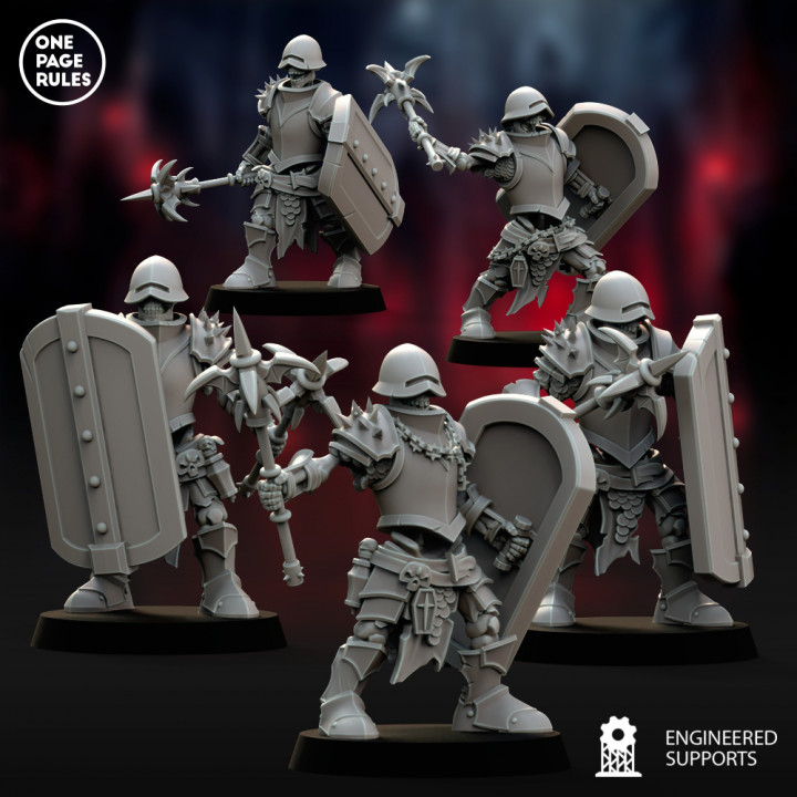 3D Printable Skeleton Guard - Vampiric Undead by One Page Rules