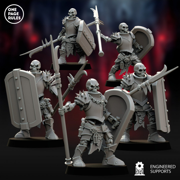 3D Printable Skeleton Guard - Vampiric Undead by One Page Rules