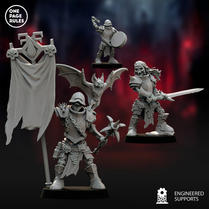 3D Printable Skeleton Guard - Vampiric Undead by One Page Rules