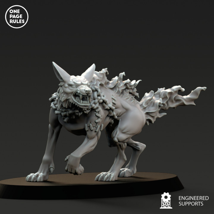 3D Printable Zombie Wolves - Vampiric Undead by One Page Rules
