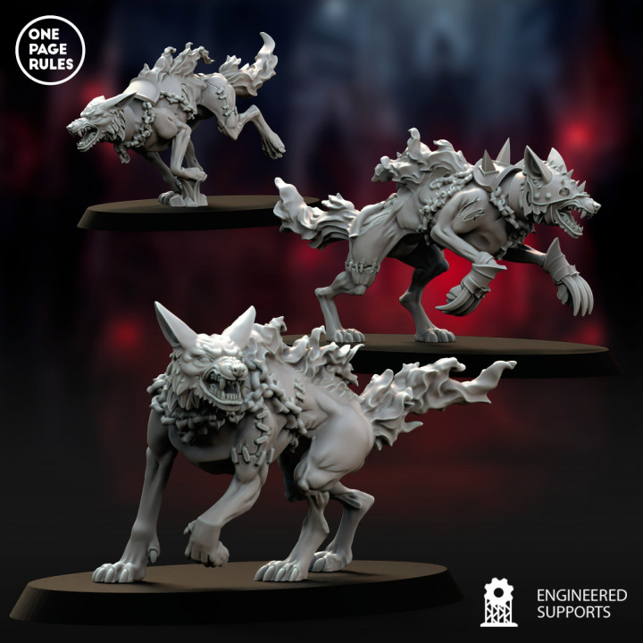 3D Printable Zombie Wolves - Vampiric Undead by One Page Rules