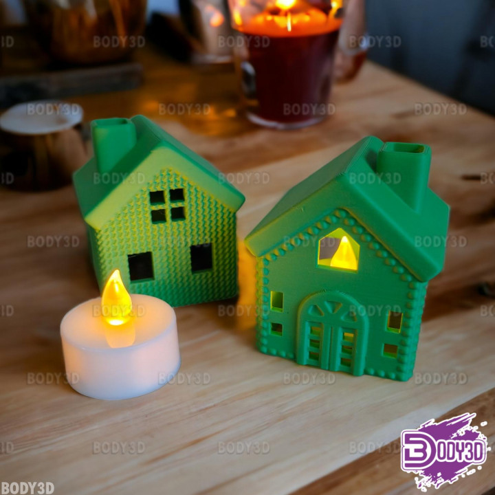 3D Printable Little Christmas Houses by BODY3D