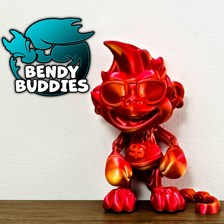 3D Printable Monkey Puckbo Boxer Glasses and Chain / Ape Articulated ...