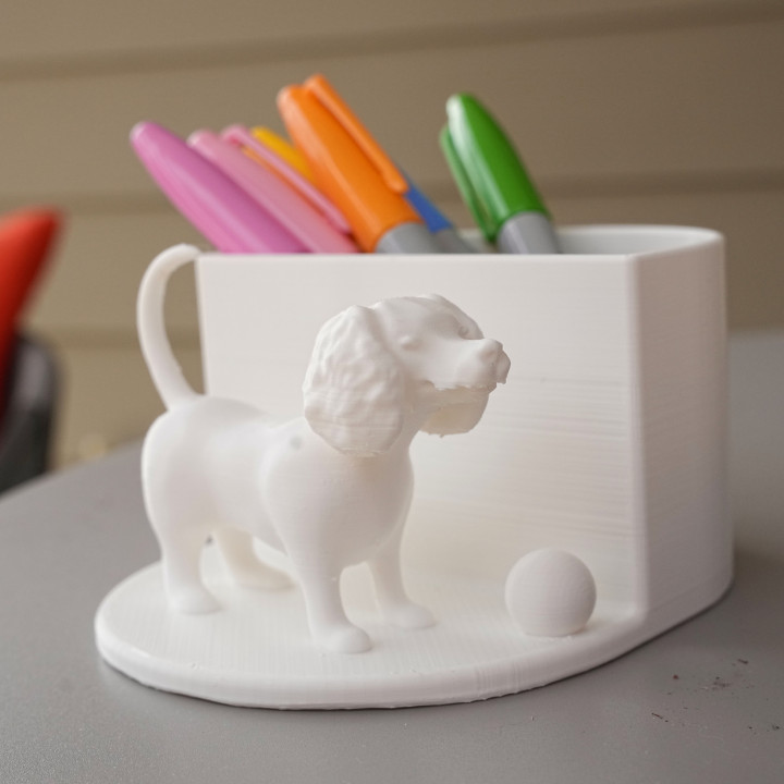 3D Printable Dog pen holder by Philippe Barreaud