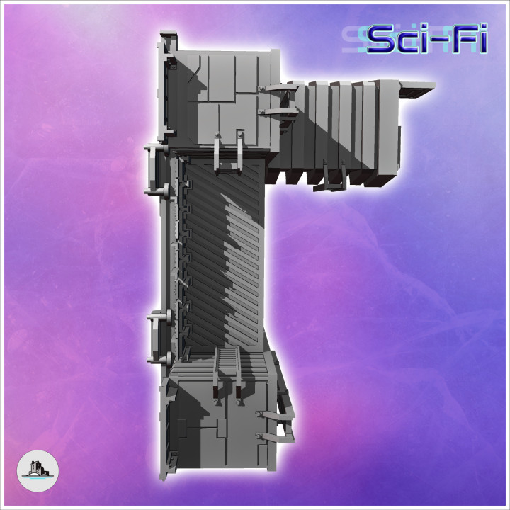 3D Printable Post-apocalyptic entrance gate with observation posts and ...