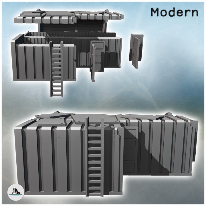 3D Printable Concave container arrangement with camouflage protection ...