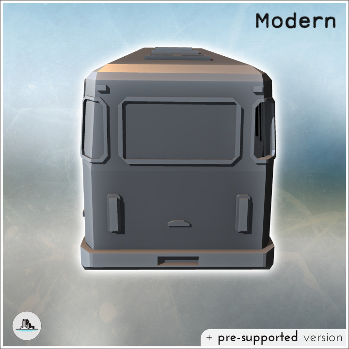 3D Printable Modern city bus with four wheels and double side doors (4 ...