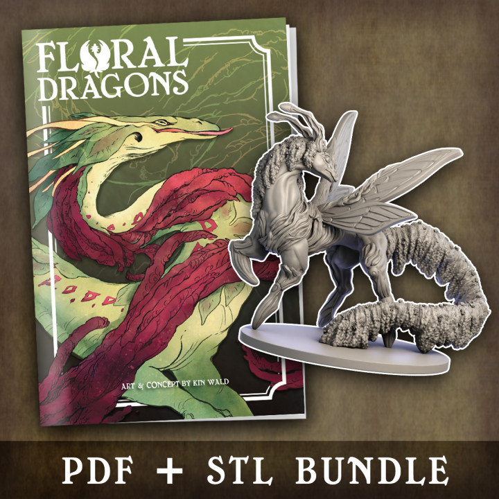 3D Printable PDF + STL BUNDLE - THE FIELD GUIDE TO FLORAL DRAGONS: BOOK ...