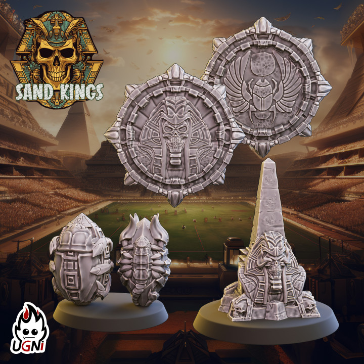 3D Printable Fantasy Football - Team tokens and balls for Sand Kings by ...