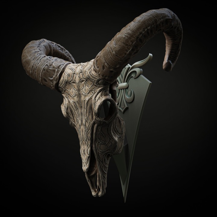 3D Printable Ritual Goat Skull *Wall mount and base editions* (Pre ...