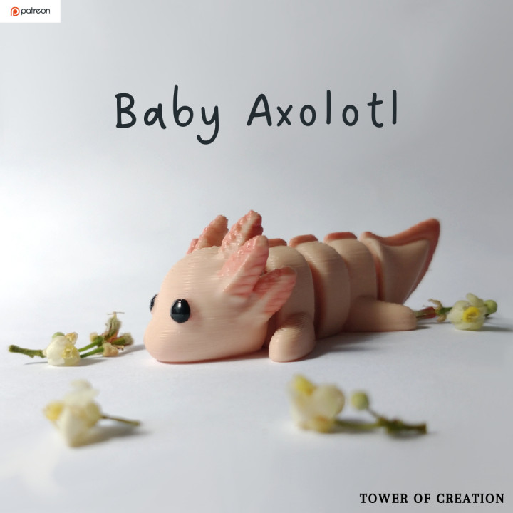 3D Printable Baby Axolotl by ZOU3D
